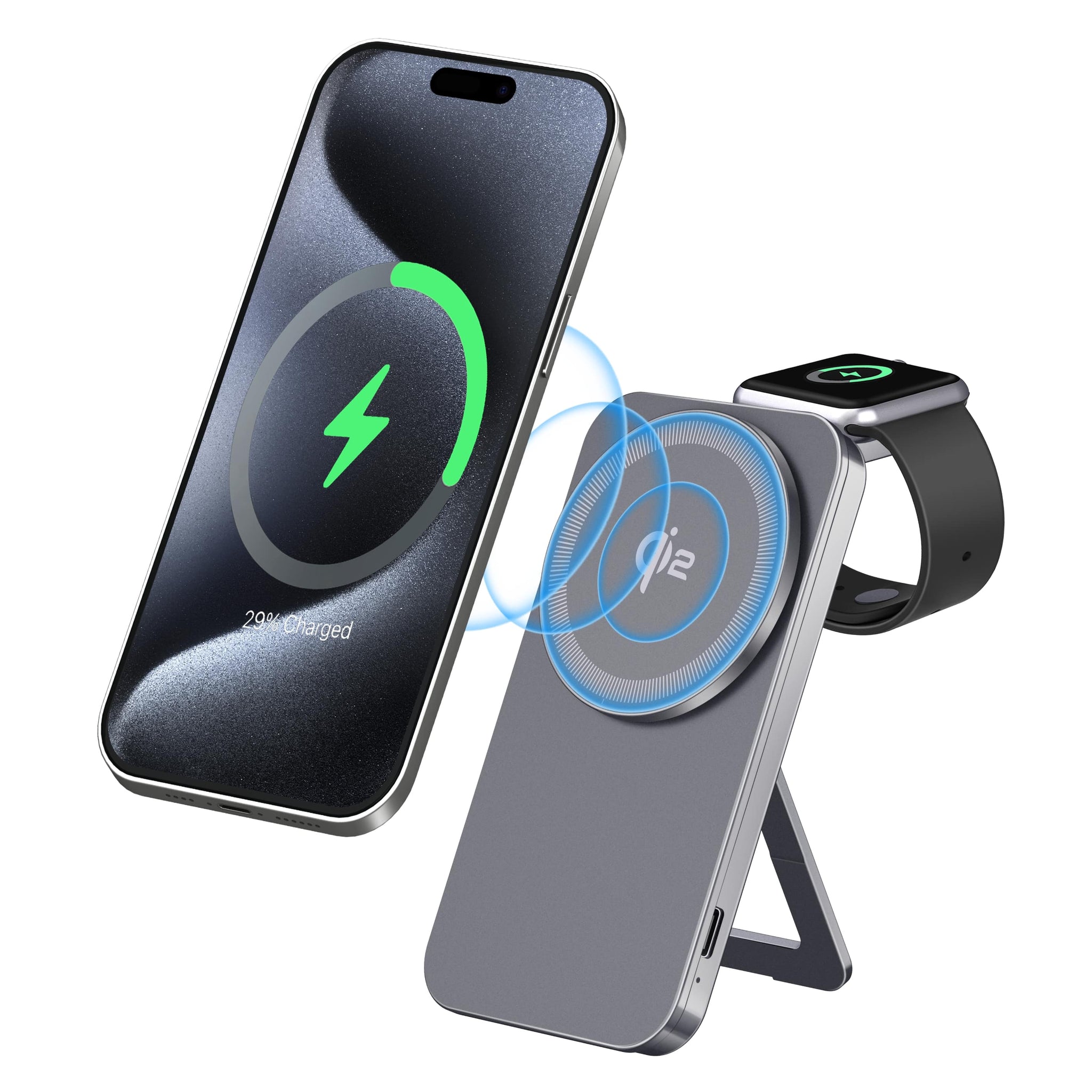 Qi2 2-in-1 Apple Magnetic Charger | 15W MagSafe iPhone & Apple Watch ...